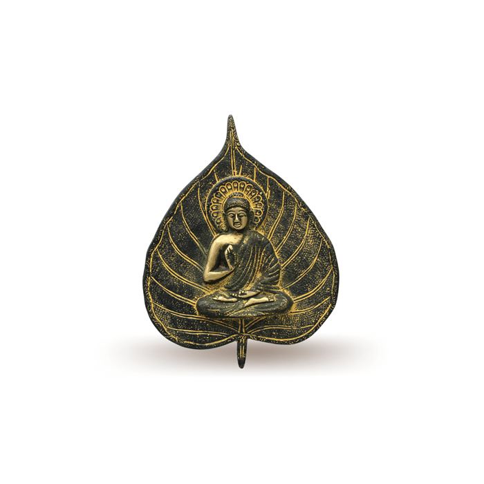 Buddha on Leaf Hanging (Gold with Black Finish) | Wholesale Buddha ...