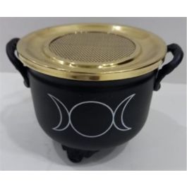 Caldero Negro Triple Luna con Tapa de latón 10x11cm | Mayorista ...